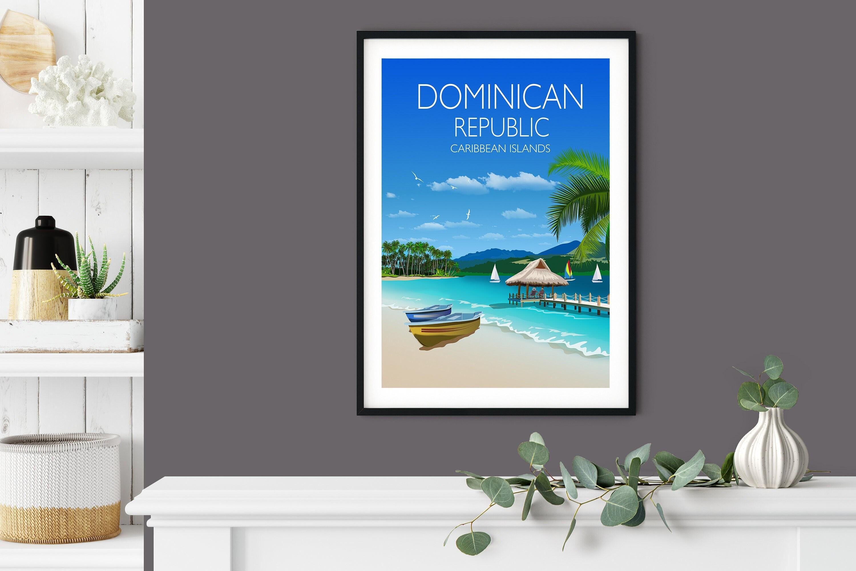 Travel Poster of Dominican Republic, Travel Print of Dominican Republic ...