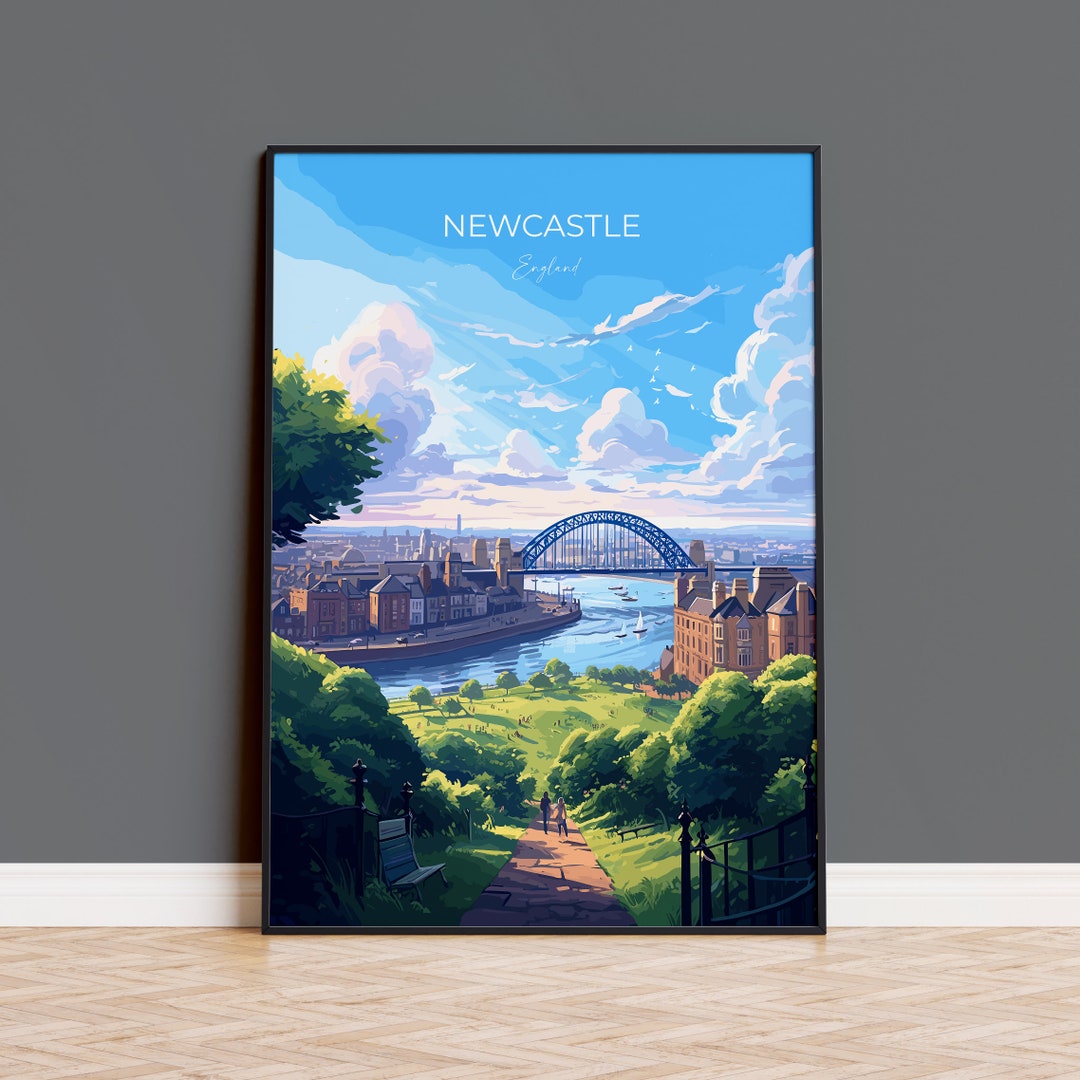 Newcastle Travel Poster, Travel Print of Newcastle , Tyne and Wear ...