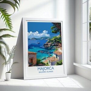 Majorca Travel Print, Travel Poster of Majorca, Balearic Islands Art ...
