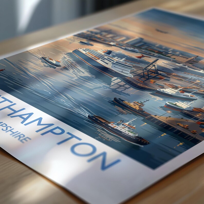 Port of Southampton Travel Poster, Southampton Docks Wall Art, Cruise ...