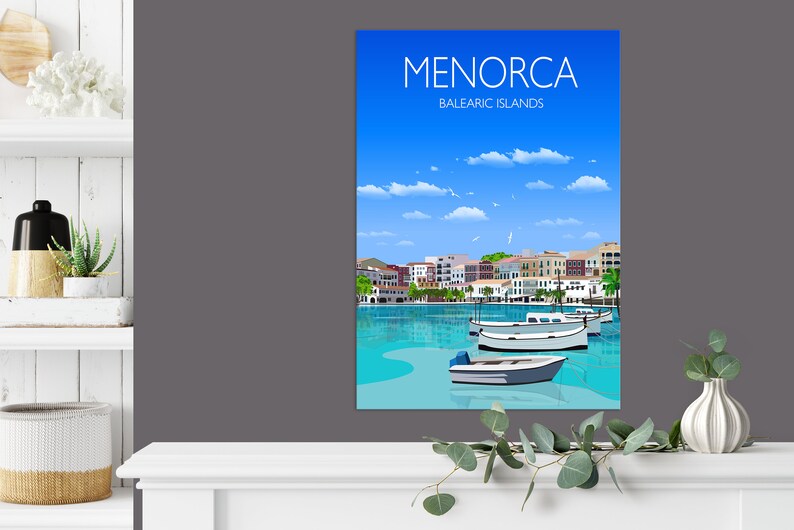 Travel Poster of Menorca Travel Print of Menorca Balearic - Etsy