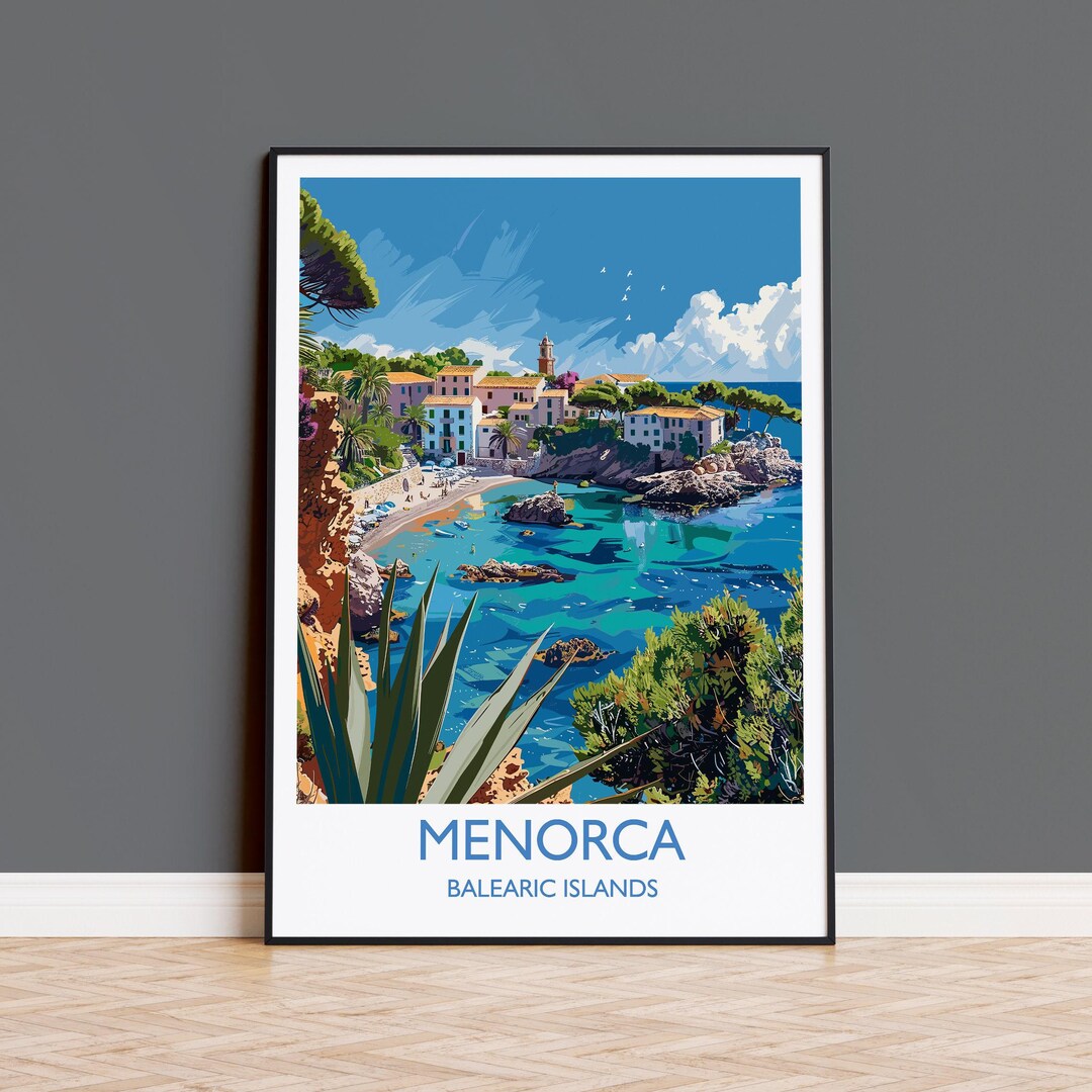 Menorca Travel Print, Travel Poster of Menorca, Balearic Islands Art ...