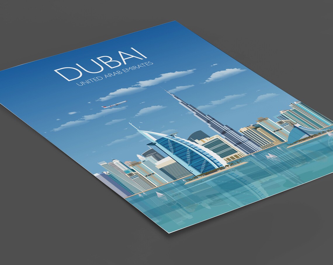 Travel Poster of Dubai Travel Print of Dubai City of Dubai - Etsy