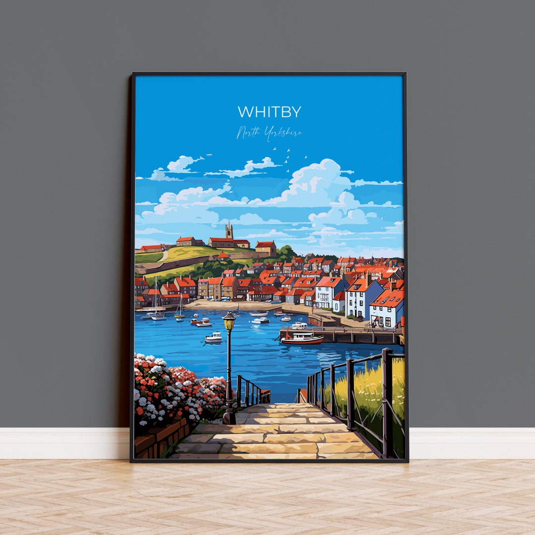 Whitby Travel Poster, Travel Print of Whitby, Yorkshire Gift, England ...