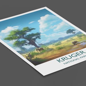 Kruger Poster, Travel Print of Kruger National Park, South Africa ...