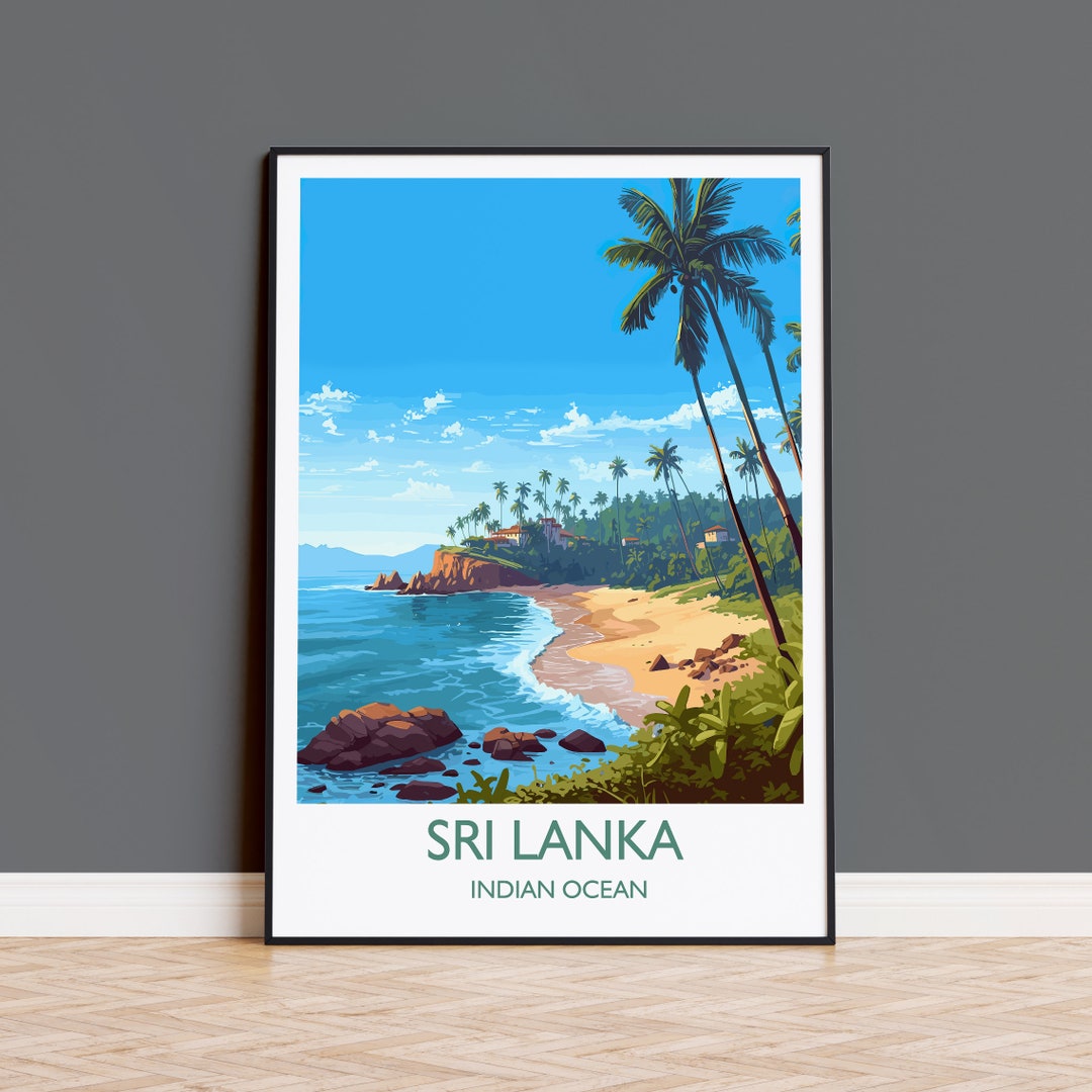 Sri Lanka Travel Print, Travel Poster of Sri Lanka, Indian Ocean, Sri ...