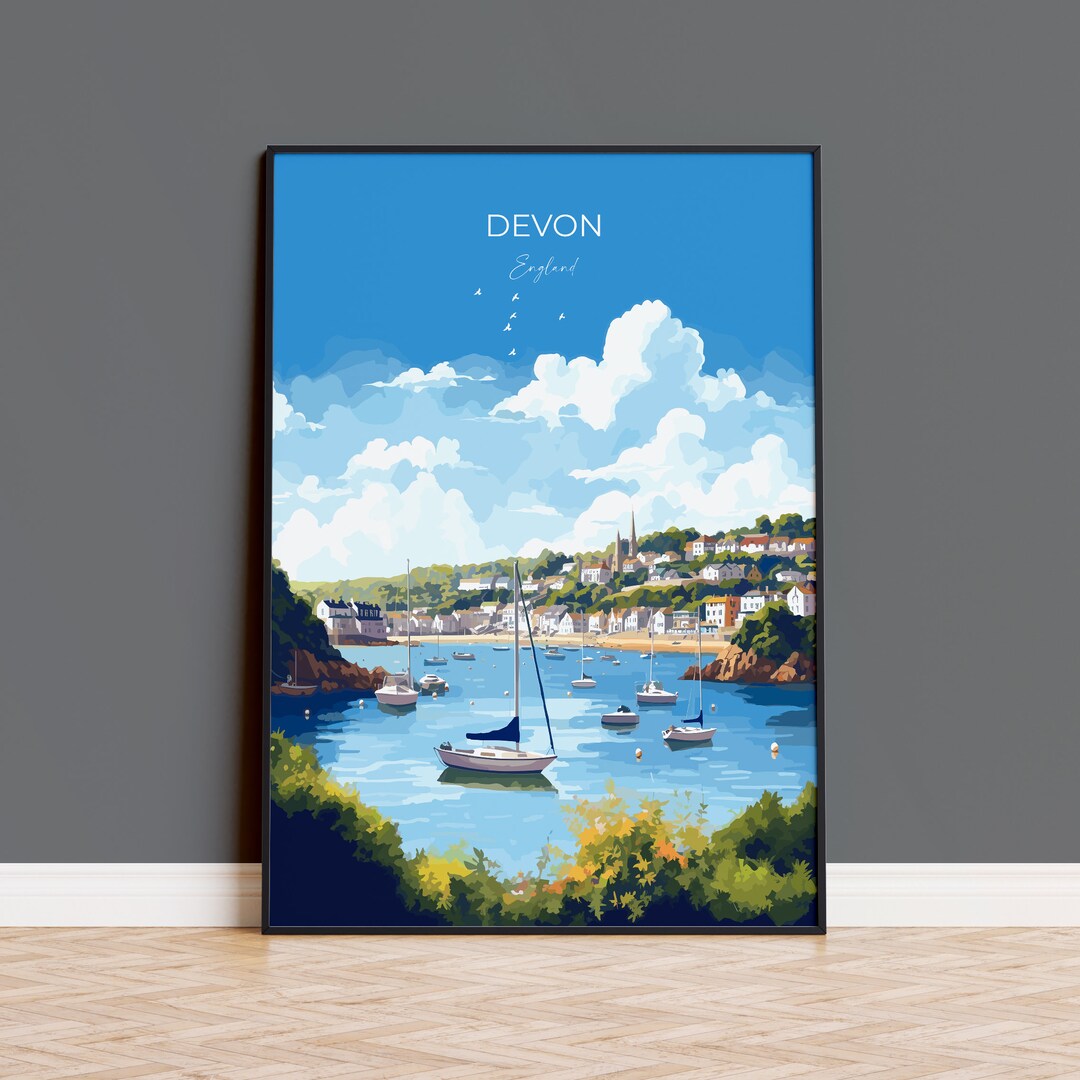 Devon Print Wall Art, Travel Poster of Devon, England, Devon Art Lovers ...