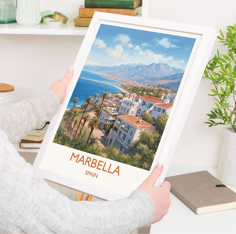 Marbella Travel Print, Travel Poster of Marbella, Spain, Marbella Art ...