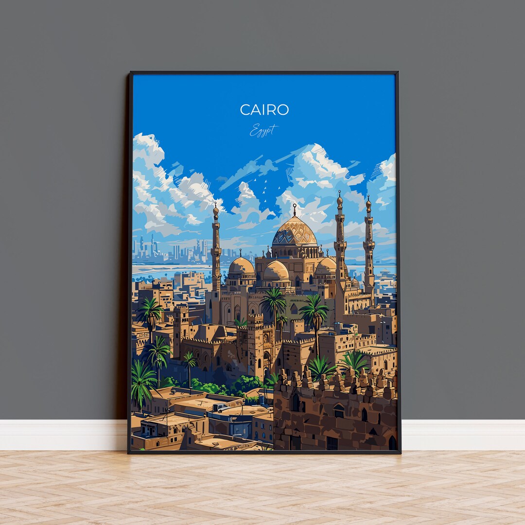 Cairo Travel Poster, Travel Print of Cairo, Egypt Art Lovers Gift ...