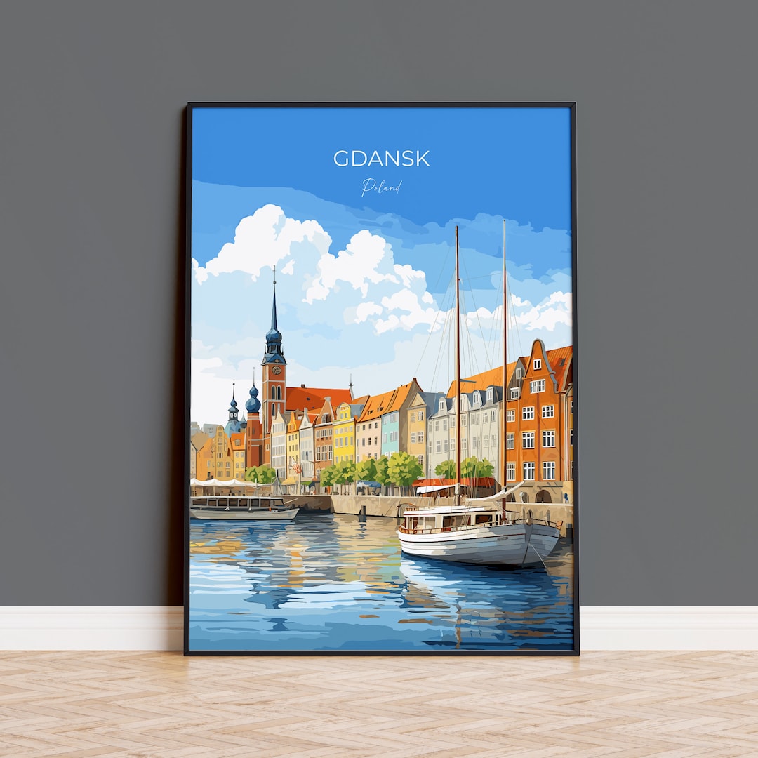 Gdansk Print Wall Art, Travel Poster of Gdansk, Gdansk Gift Art, Poland ...