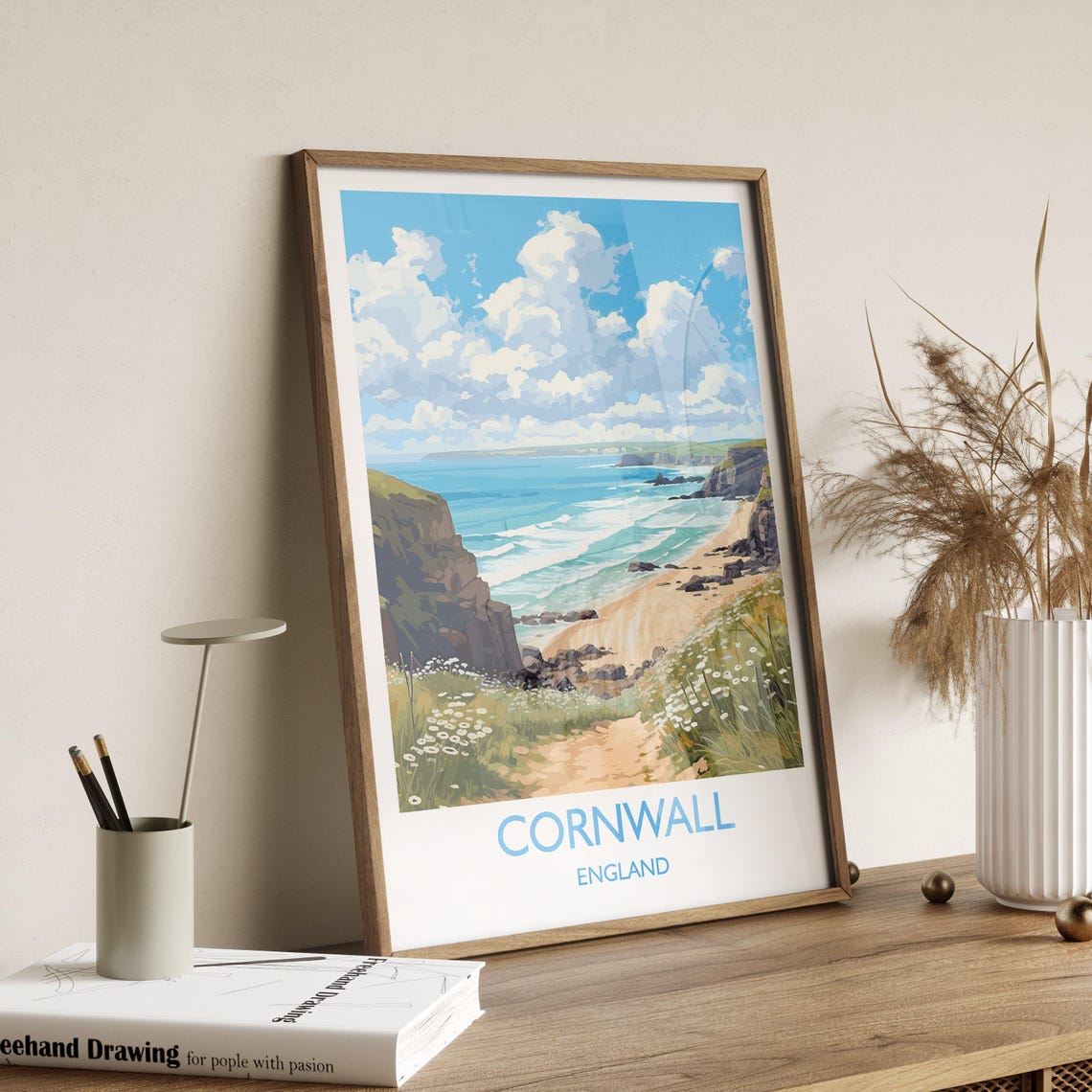 Cornwall Travel Poster, Travel Print of Cornwall, England, Cornwall Art ...