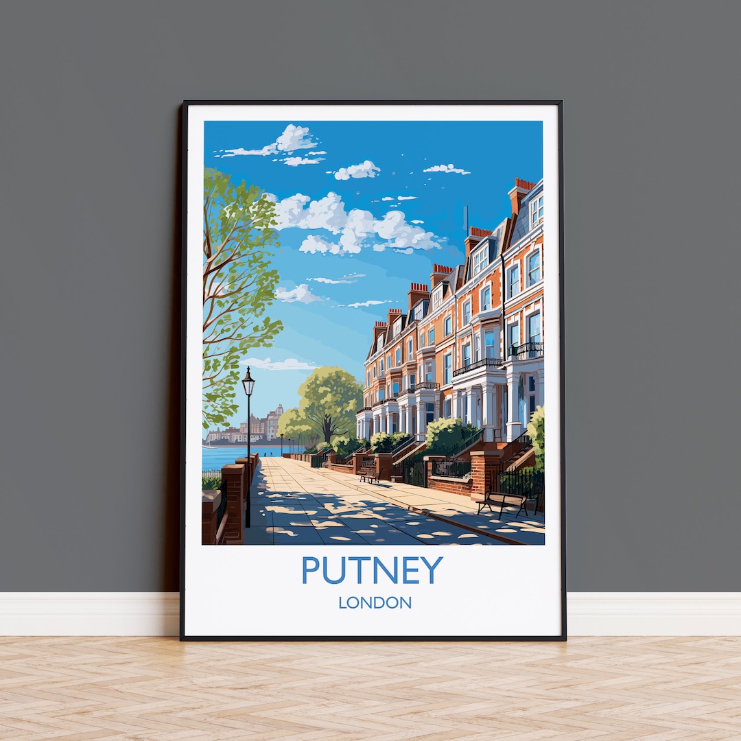 Putney Wall Art Travel Poster, Travel Print of Putney, London Poster ...