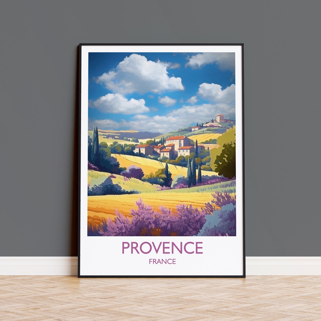 Provence Poster Travel Print of Provence France Wall Art - Etsy