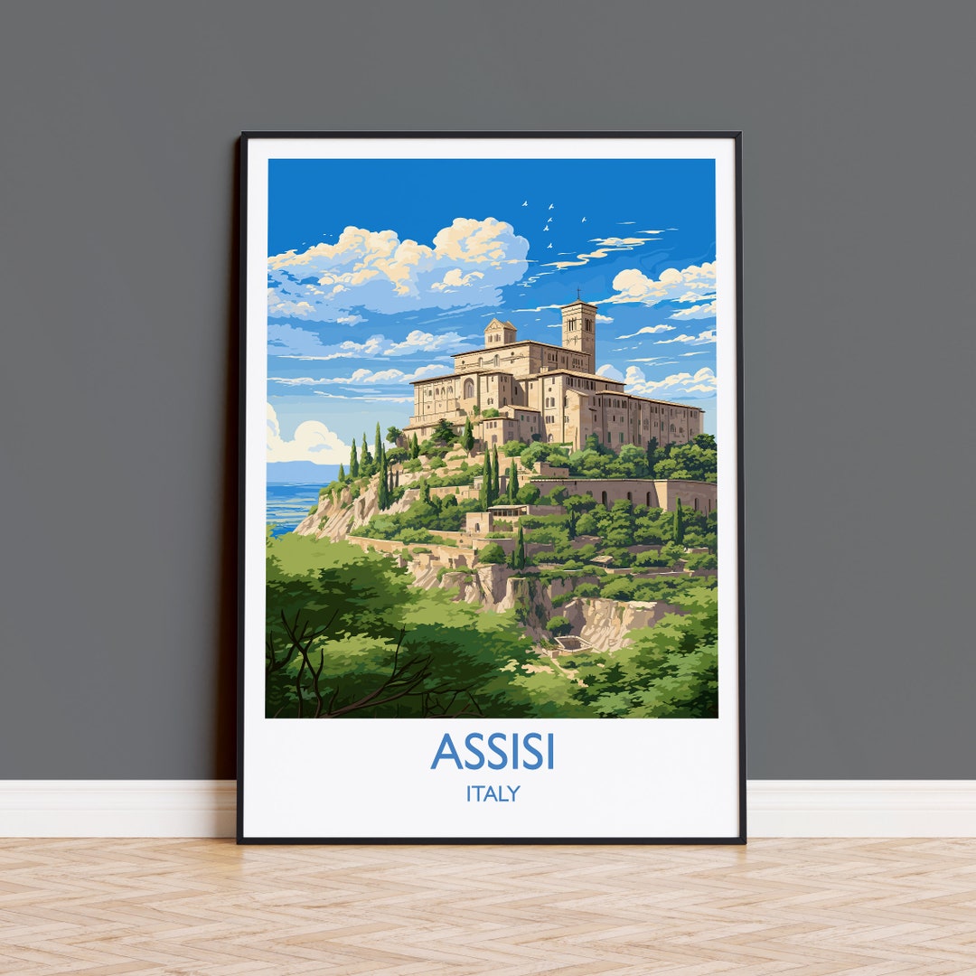 Assisi Travel Poster, Travel Print of Assisi , Italy, Assisi Art Lovers ...