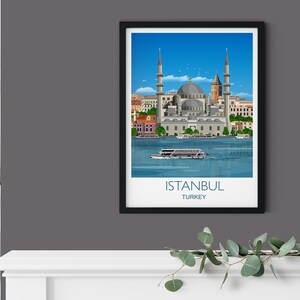 Travel Poster of Istanbul, Travel Print of Istanbul, Istanbul Poster ...