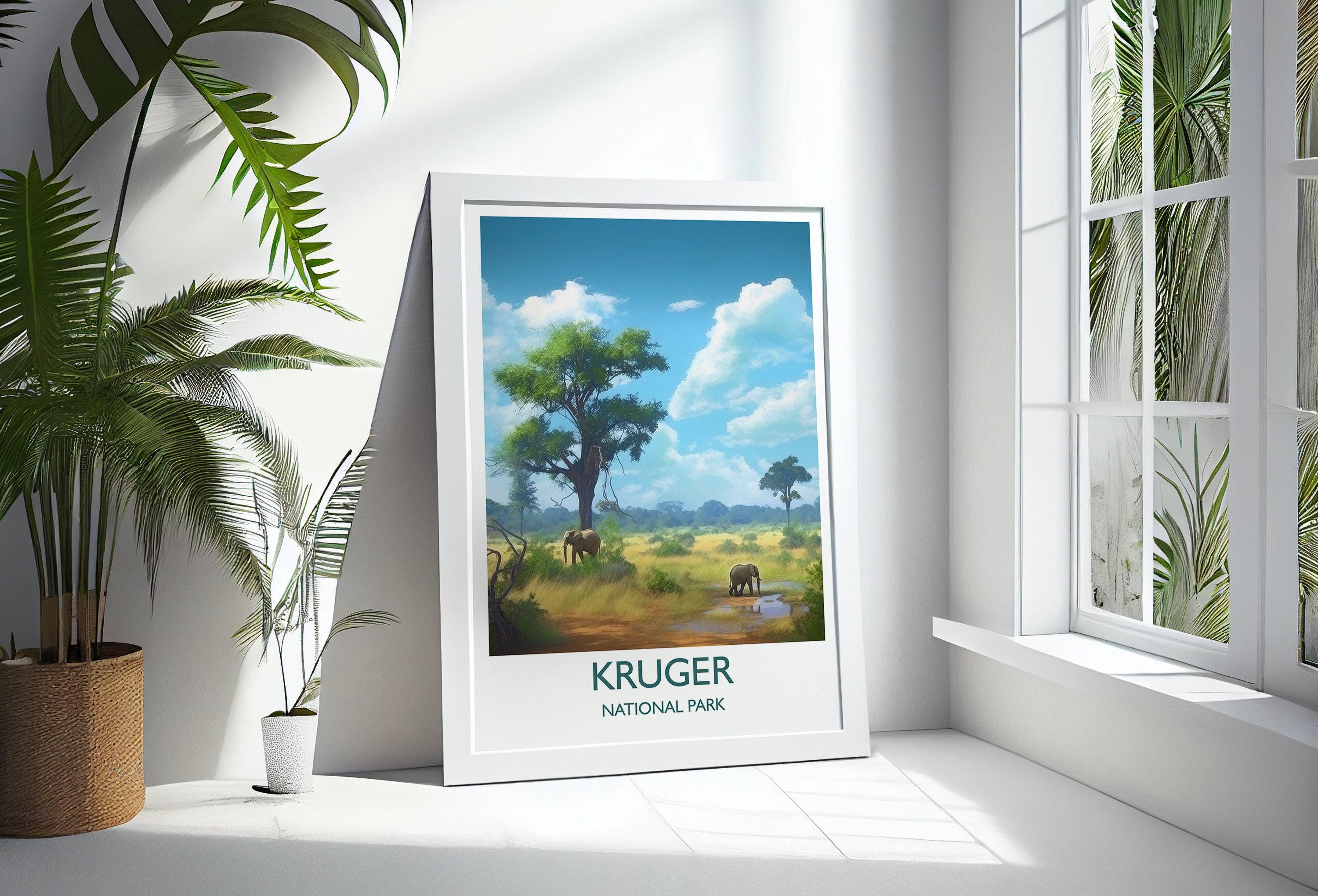 Kruger Poster, Travel Print of Kruger National Park, South Africa ...