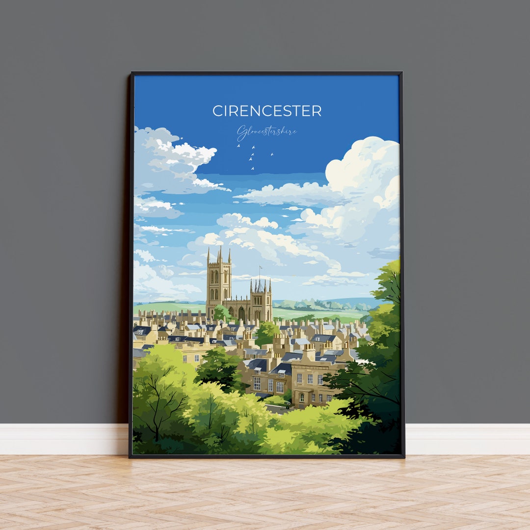 Cirencester Travel Poster Wall Art, Travel Print of Cirencester ...