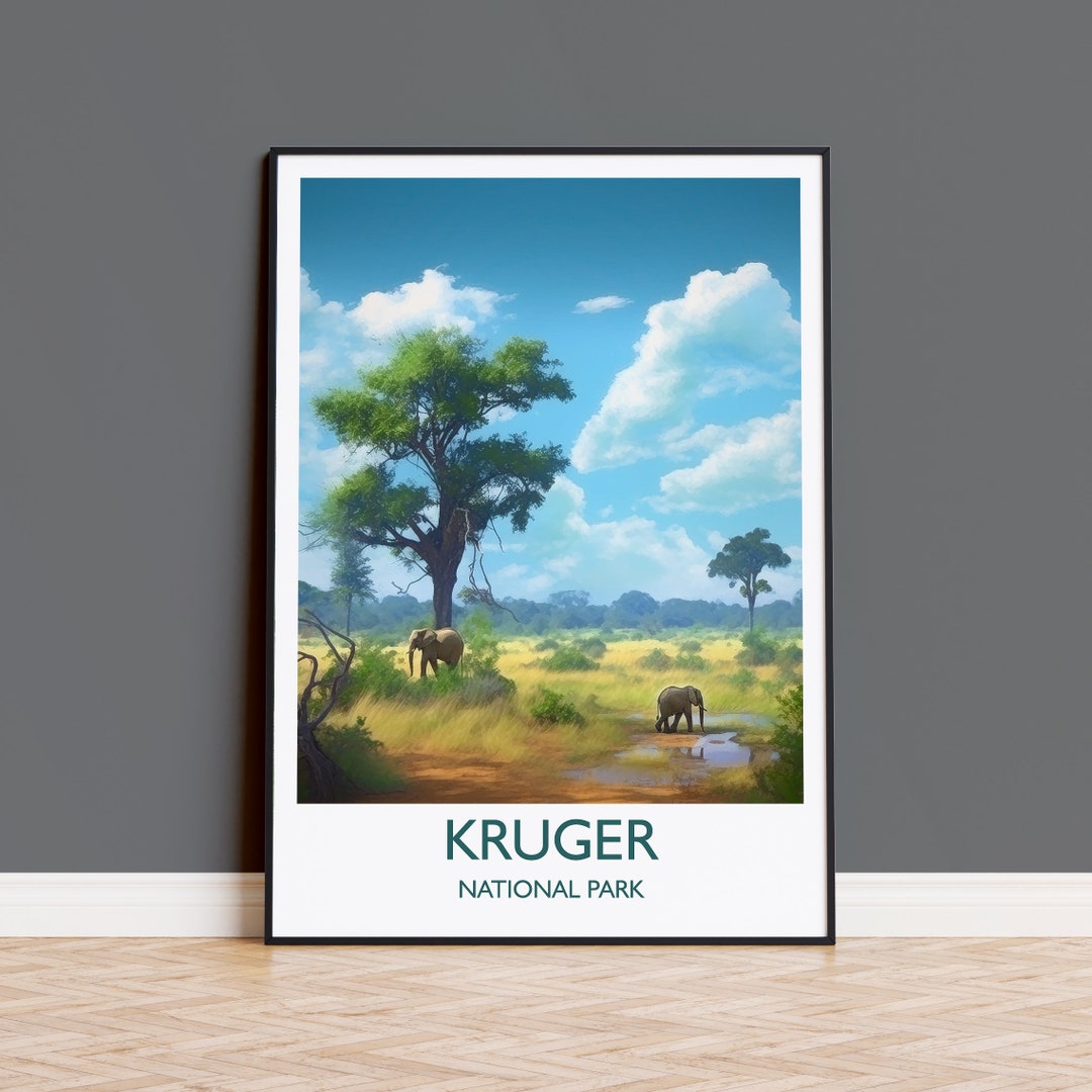 Kruger Poster, Travel Print of Kruger National Park, South Africa ...