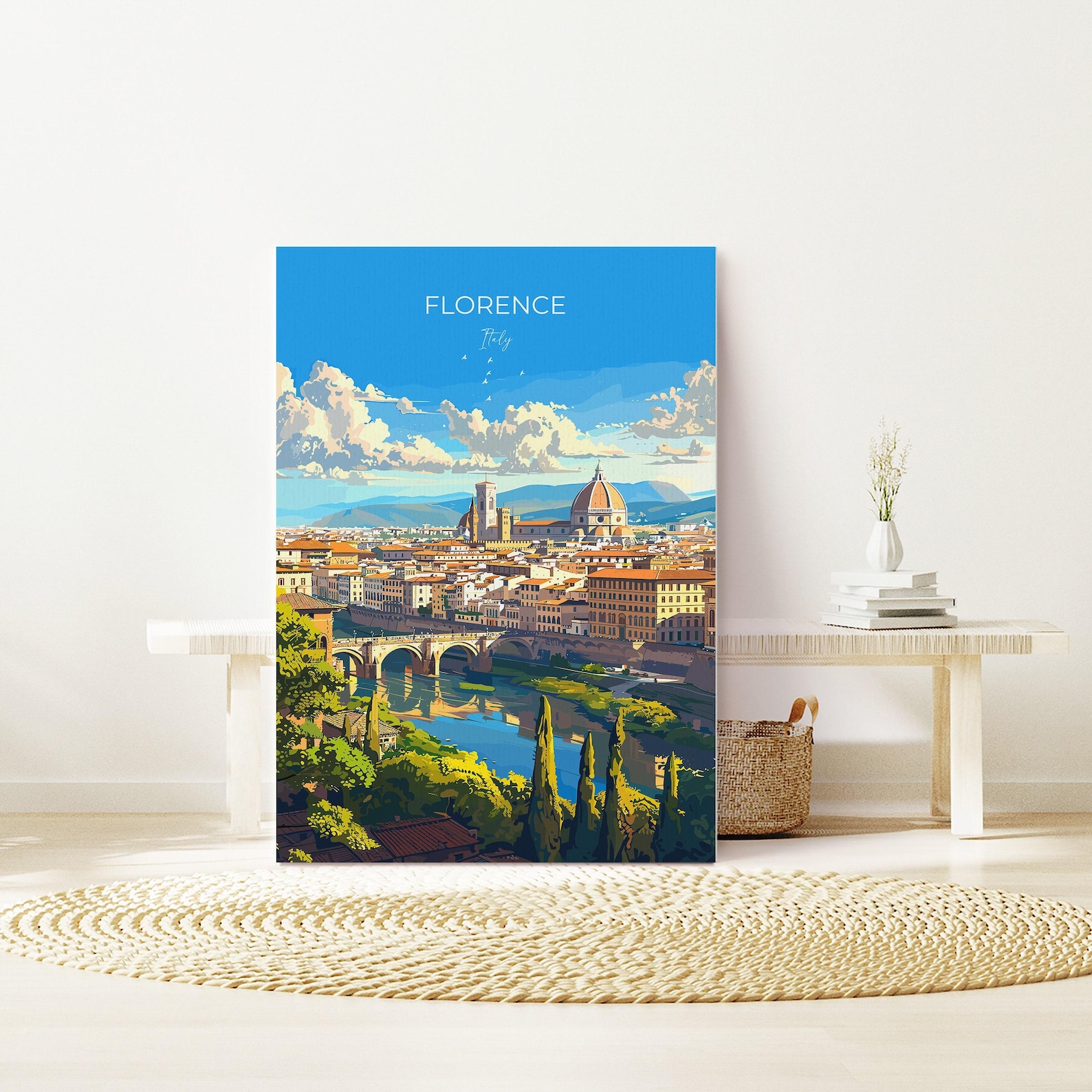 Florence Travel Poster Wall Art, Travel Print of Florence, Florence Art ...