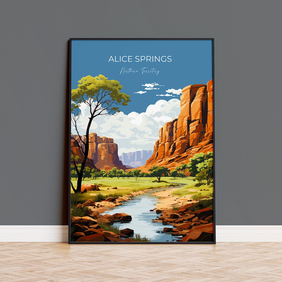 Alice Springs Poster, Travel Print of Alice Springs, Northern Territory ...