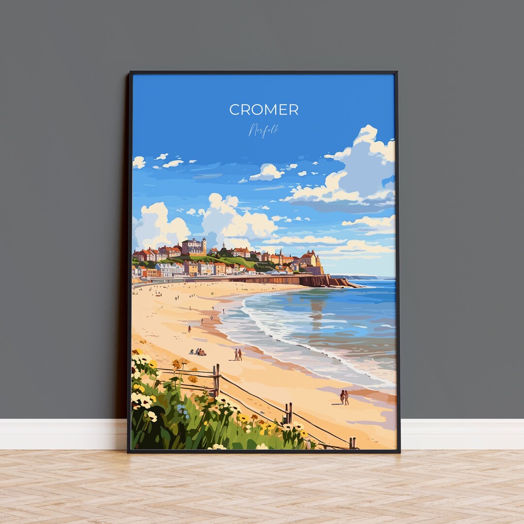 Cromer Beach Poster, Travel Print of Cromer, Norfolk Gift, England ...