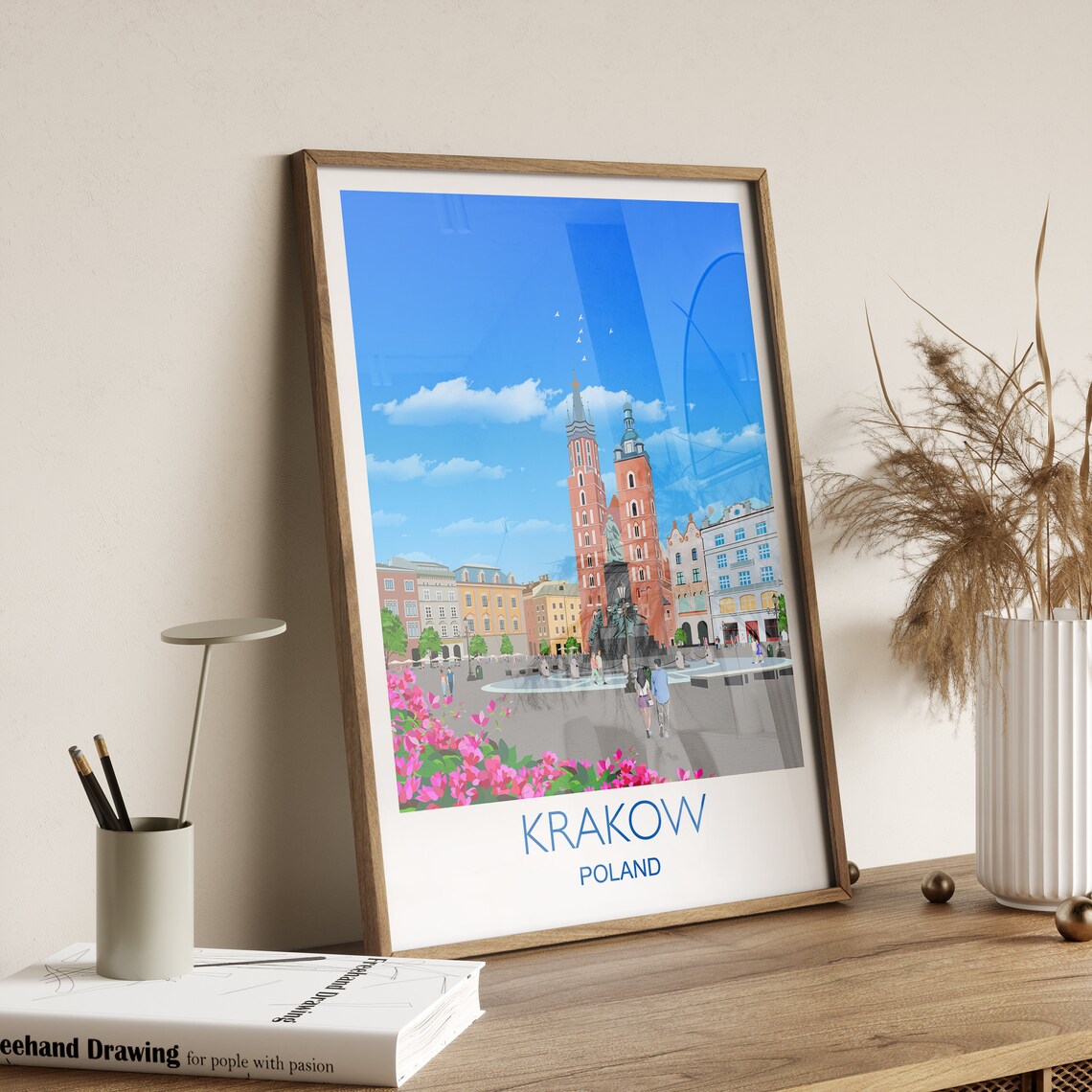 Krakow Travel Poster, Travel Print of Krakow, Poland, Krakow Gift ...