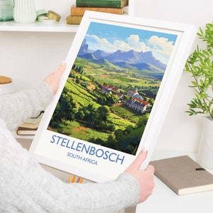 Stellenbosch Print, Travel Poster of Stellenbosch, Wine Region, South ...