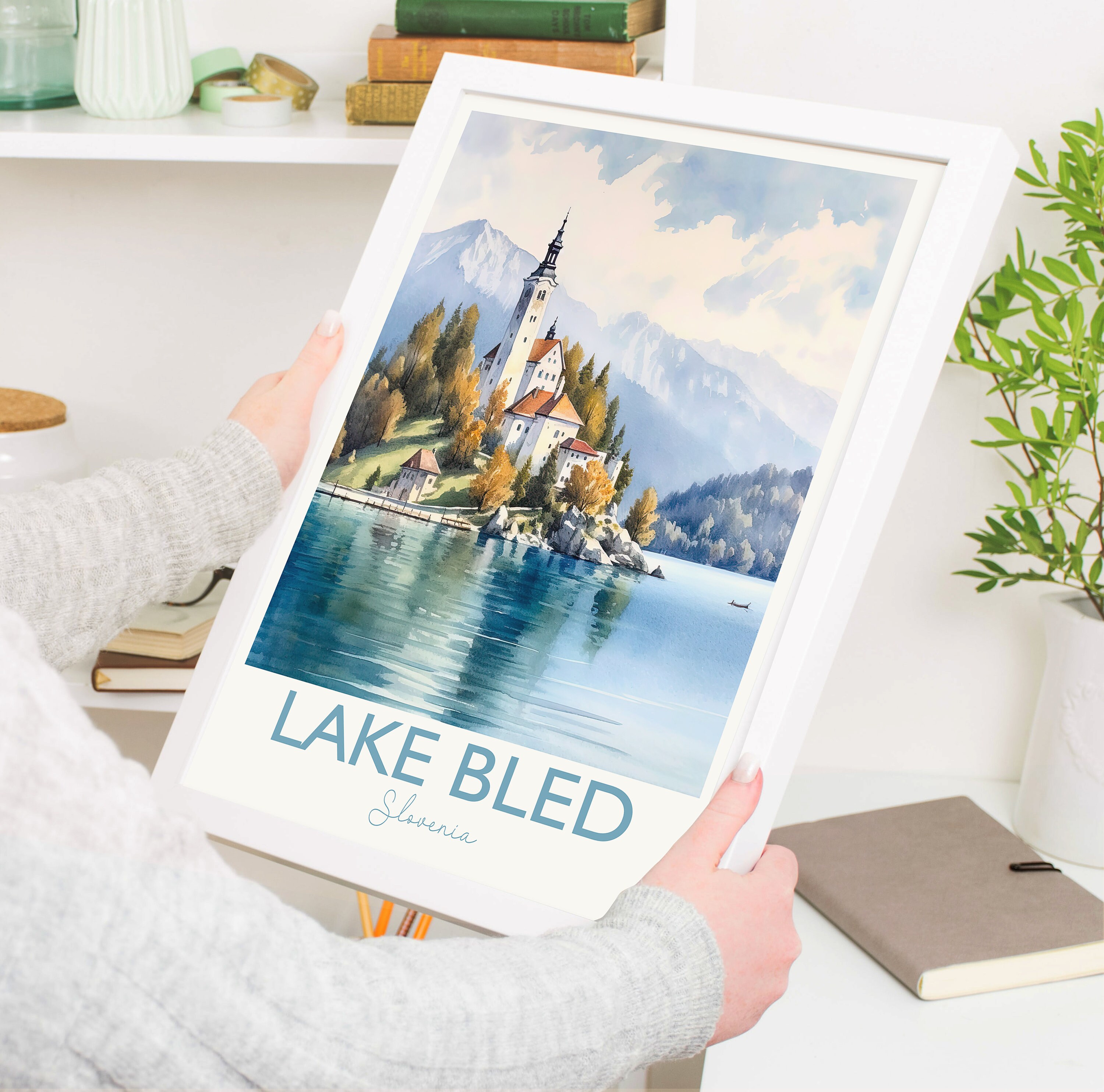 Lake Bled Print, Travel Poster of Lake Bled, Slovenia, Slovenia Gift ...