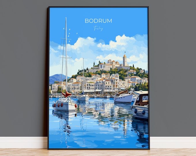 Bodrum Travel Poster, Bodrum Peninsula Poster, Turkey Poster, Bodrum ...