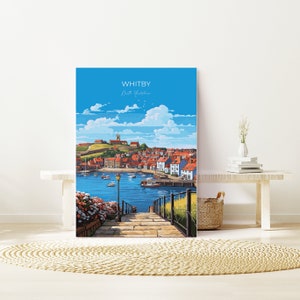 Whitby Travel Poster, Travel Print of Whitby, Yorkshire Gift, England ...
