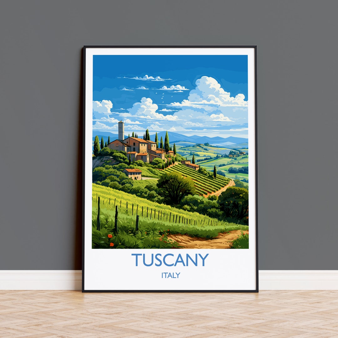 Tuscany Travel Print Wall Art, Travel Poster of Tuscany, Tuscany Art ...