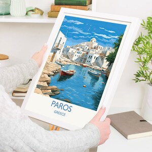 Paros Travel Poster, Travel Print of Paros, Greece Gift, Greek Islands ...