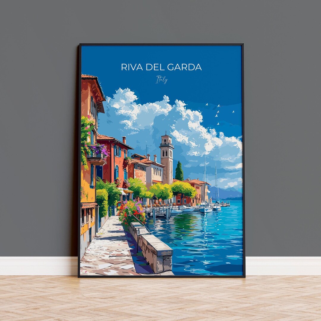 Riva Del Garda Travel Poster Wall Art, Travel Print of Riva Del Garda ...