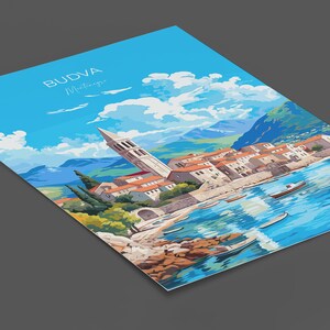 Budva Travel Poster, Budva Travel Print, Montenegro Art Gift, Europe ...