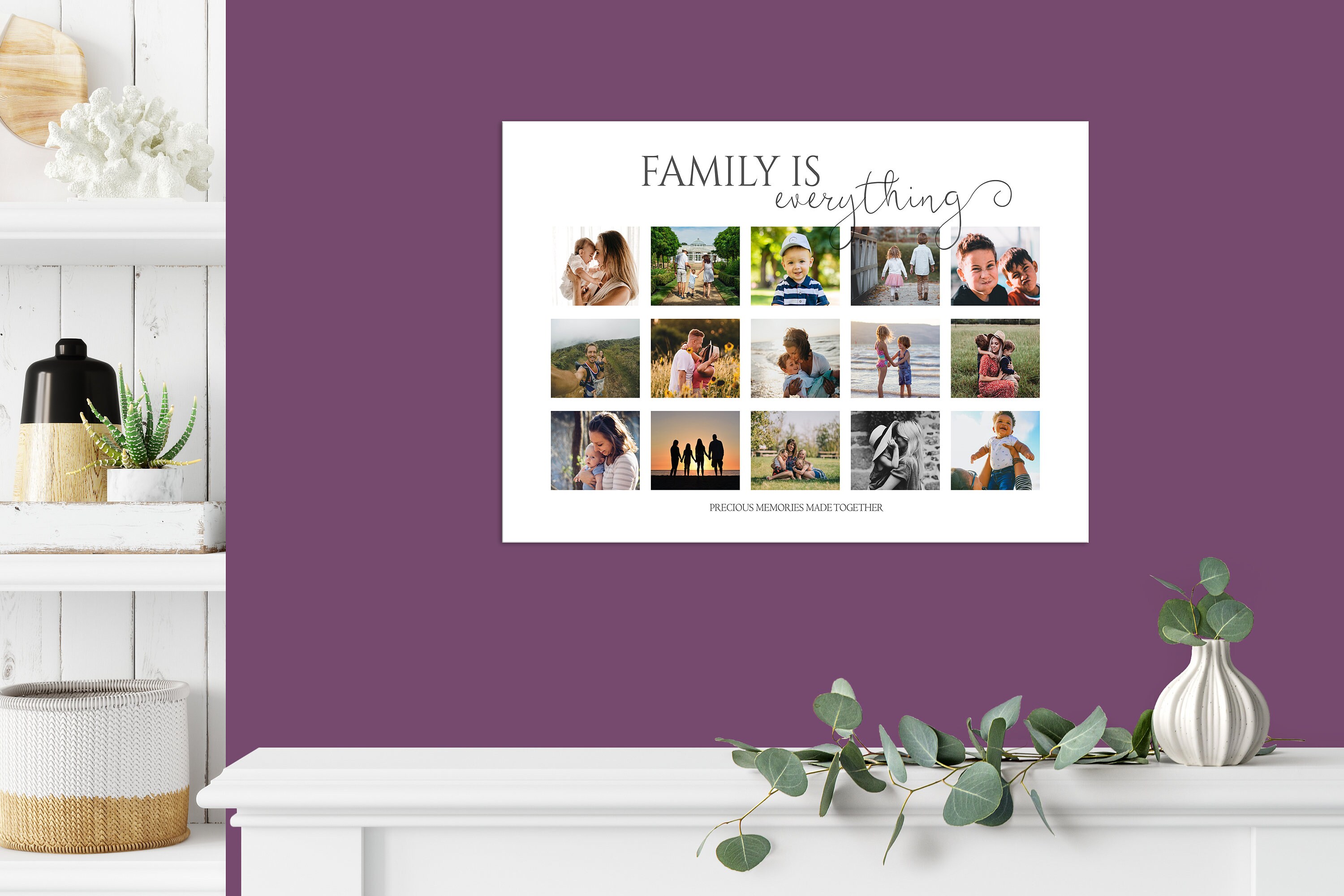 Family photo collage Family wall art Personalised photo | Etsy