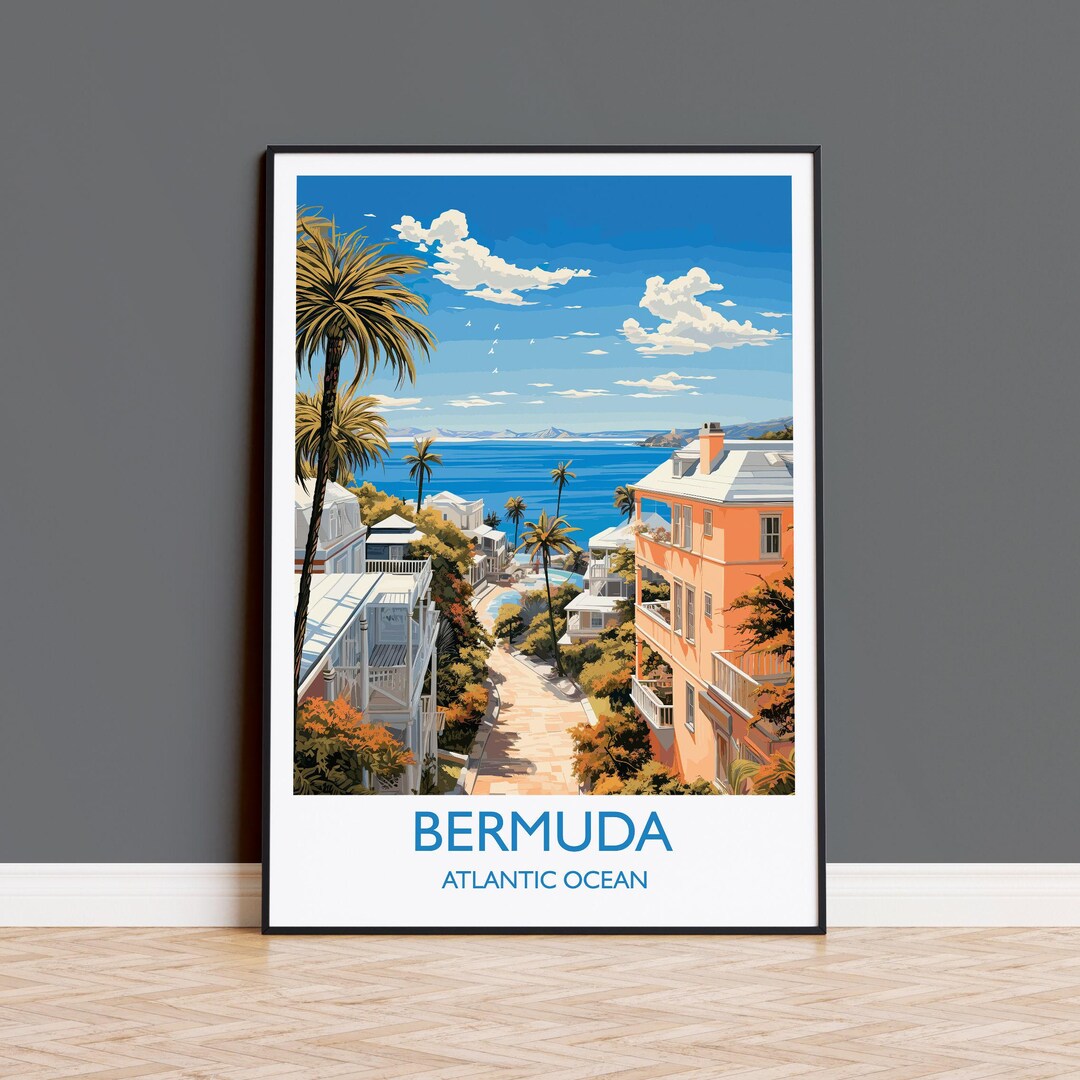 Bermuda Poster, Travel Print of Bermuda, Atlantic Ocean, Bermuda Gift ...