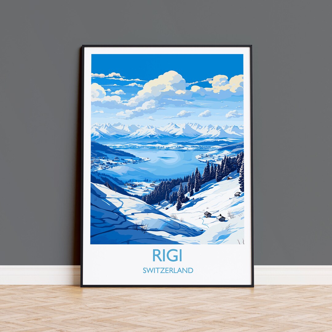 Rigi Wall Art Travel Poster, Travel Print of Rigi, Ski Poster, Rigi Art ...