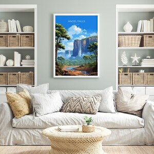 Angel Falls Print, Travel Poster of Angel Falls, Venezuela Art, Angel ...