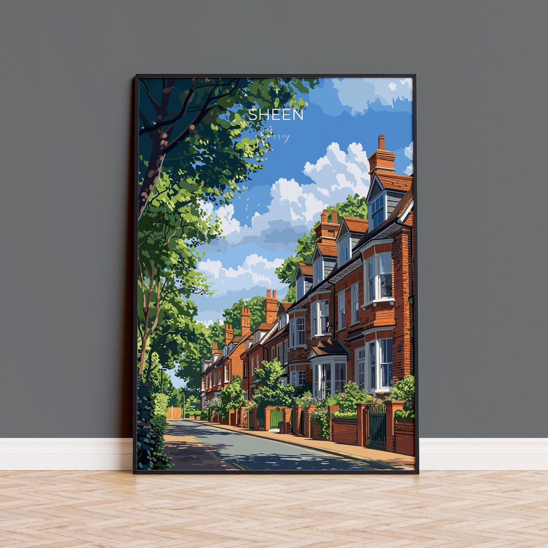 Sheen Travel Poster, Travel Print of Sheen, Surrey Poster, Sheen Art ...