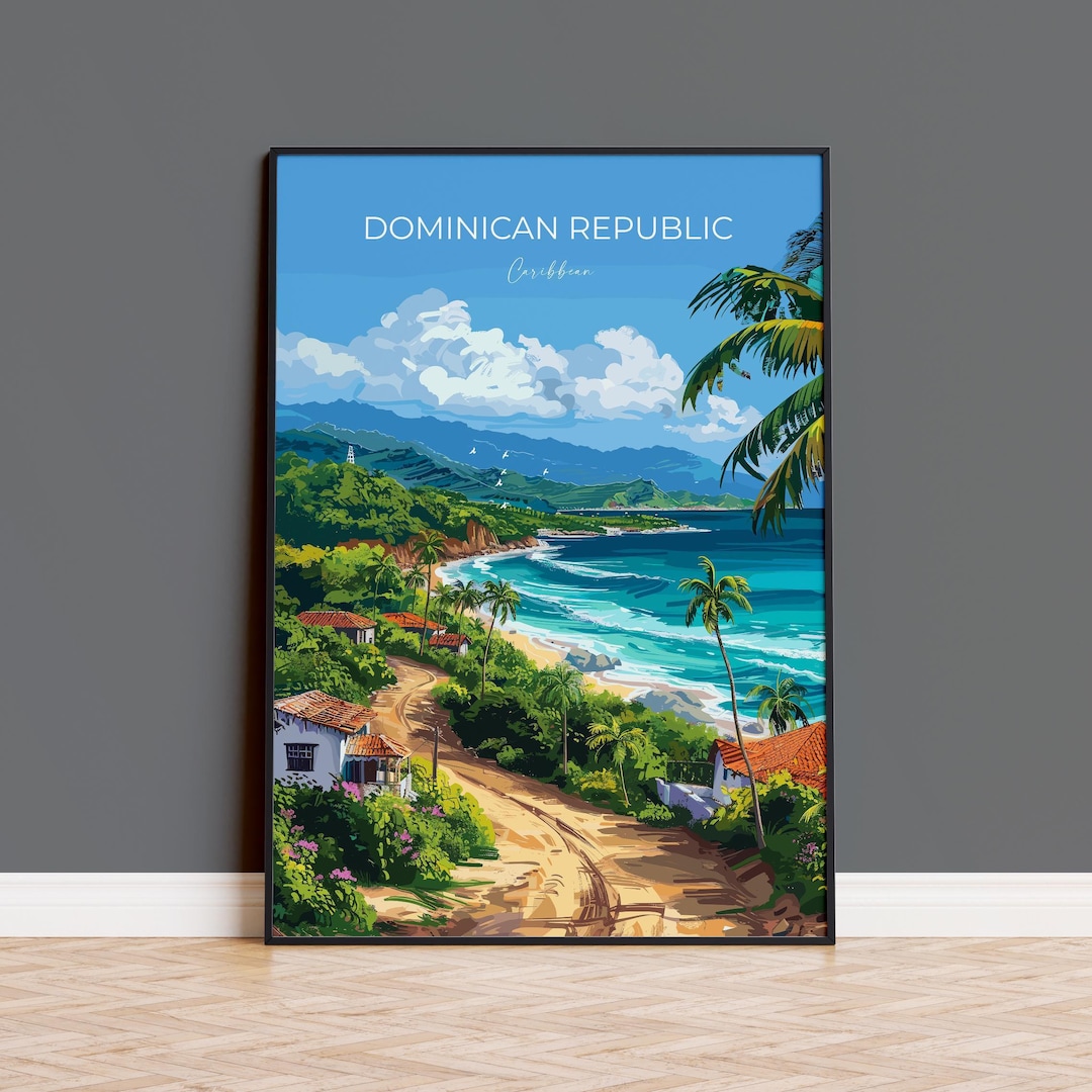 Dominican Republic Travel Poster, Travel Print of Dominican Republic ...