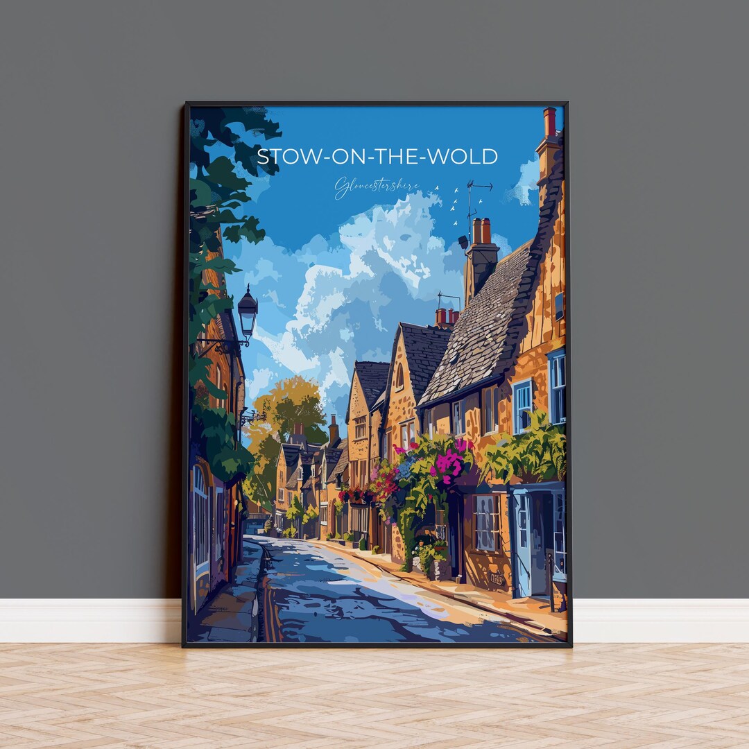 Stow on the Wold Travel Print Wall Art, Travel Poster of Stow on the ...