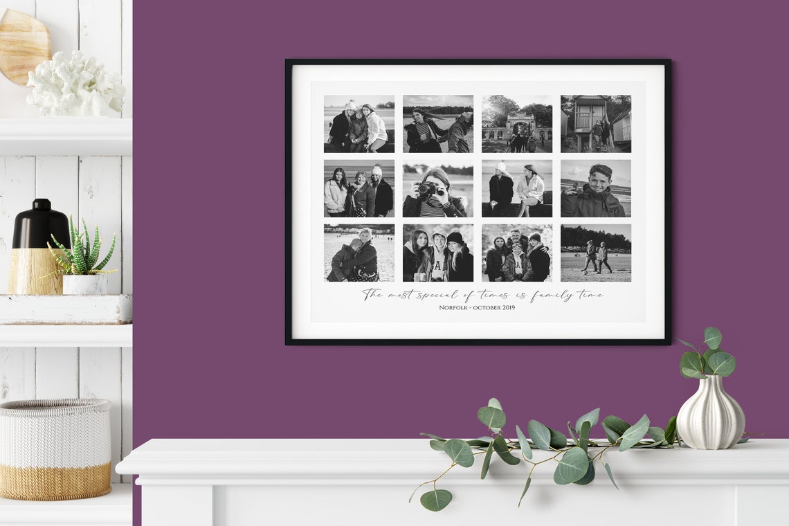 Family photo collage Family wall art Custom photo collage | Etsy