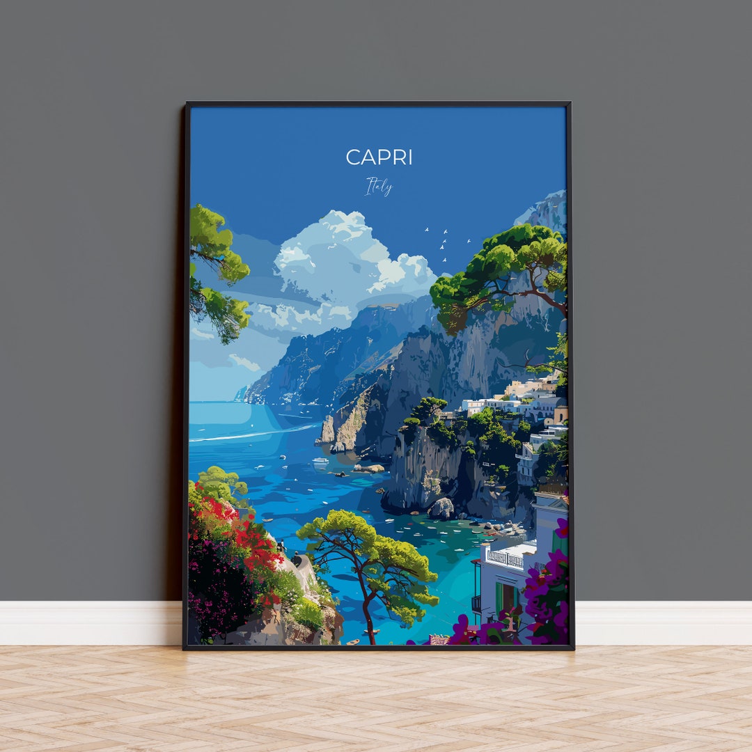 Capri Travel Poster, Travel Print of Capri, Italy, Capri Art Lovers ...