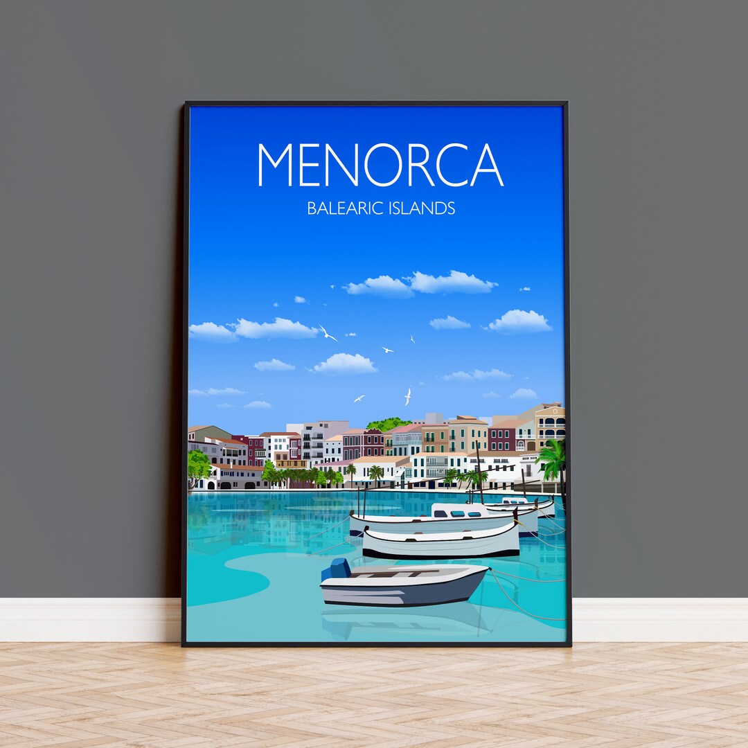 Travel Poster of Menorca, Travel Print of Menorca, Balearic Islands ...