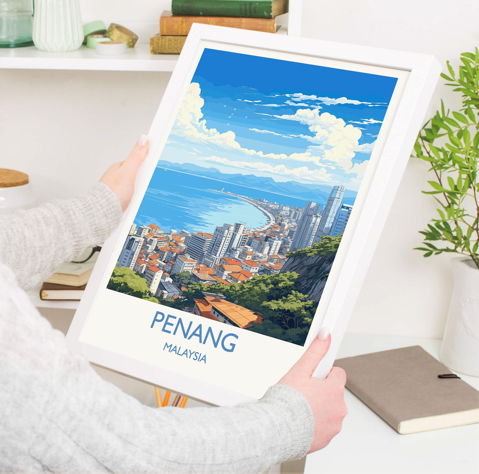 Penang Travel Poster Wall Art, Travel Print of Penang, Malaysia, Penang ...