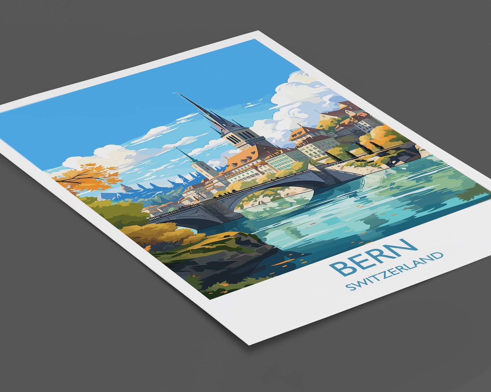 Bern Wall Art Travel Poster, Travel Print of Bern, Swiss Poster, Bern ...