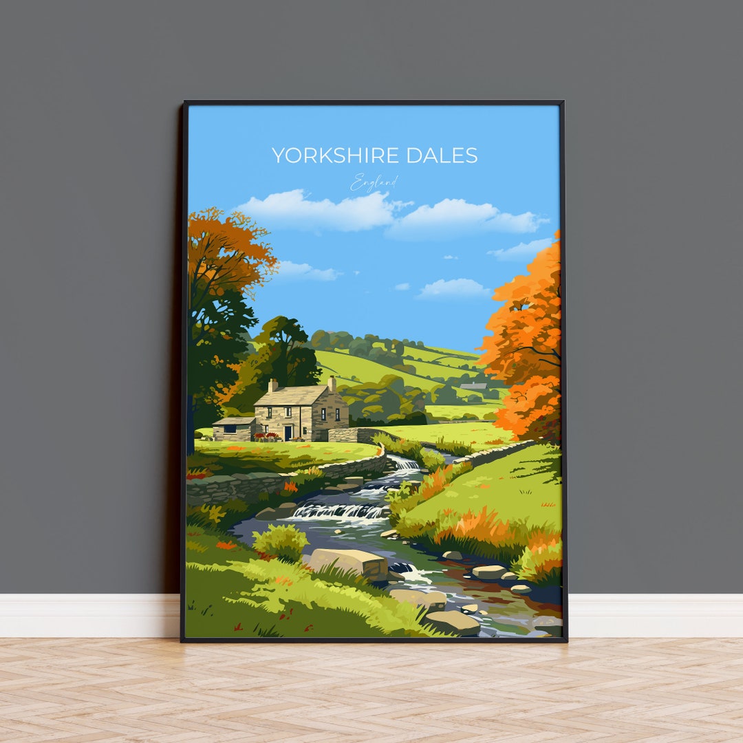 Yorkshire Dales Poster, Travel Print of Yorkshire Dales, England ...