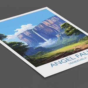 Angel Falls Poster, Travel Print of Angel Falls, Venezuela Art, Angel ...