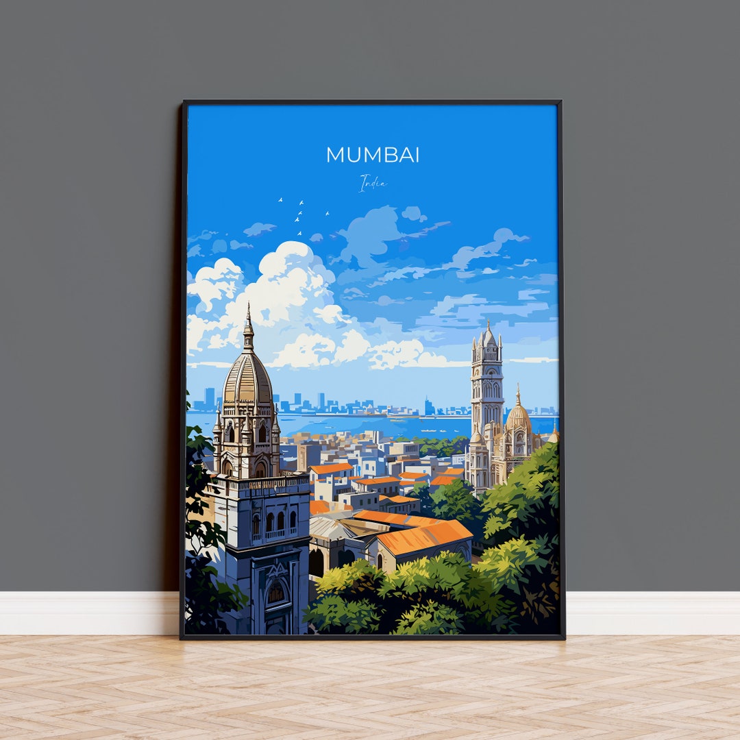 Mumbai Poster, Travel Print of Mumbai, India, Mumbai Art Gift, Wall Art ...