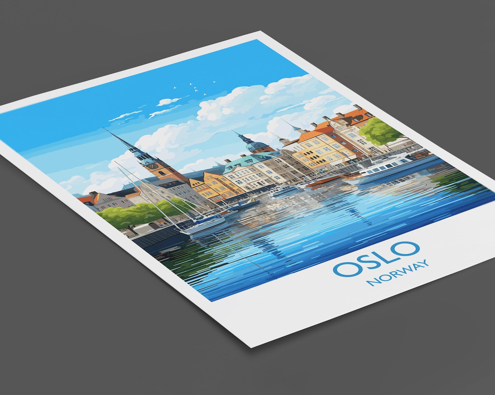 Oslo Poster, Travel Print of Oslo, Norway, Oslo Gift, Norway Wall Art ...